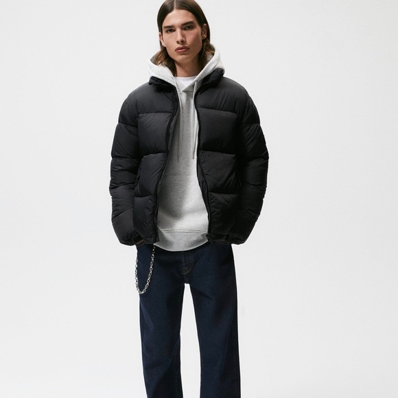 Zara | Jackets & Coats | Bnwt New Zara Men Denim And Navy Blue Hooded ...